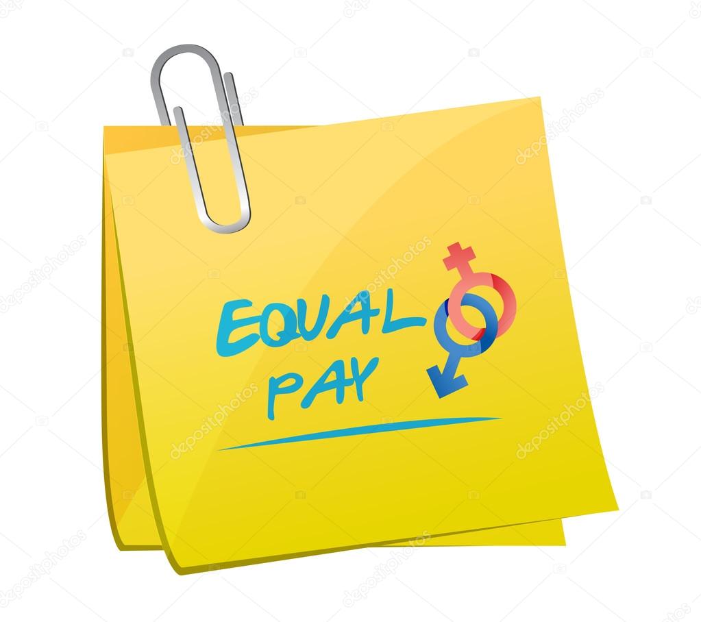 Equal pay memo post illustration — Stock Photo © alexmillos #56063383