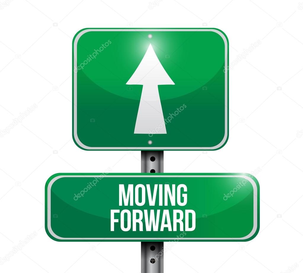 Moving forward street sign illustration — Stock Photo © alexmillos ...