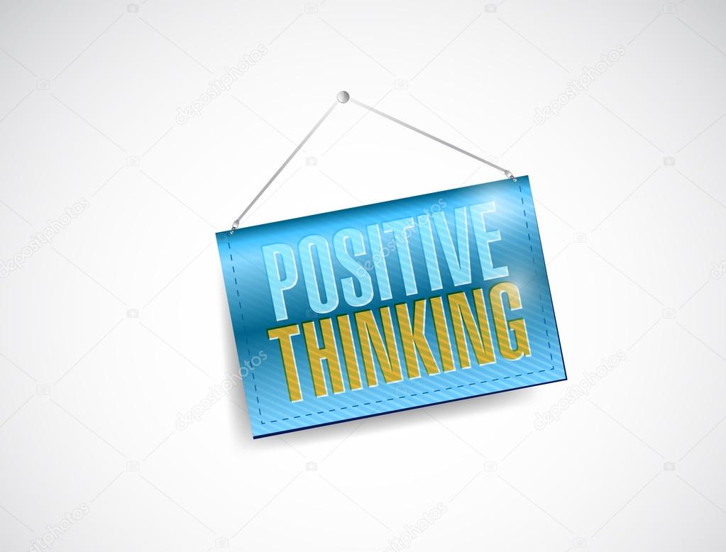 Positive thinking hanging banner illustration — Stock Photo ...