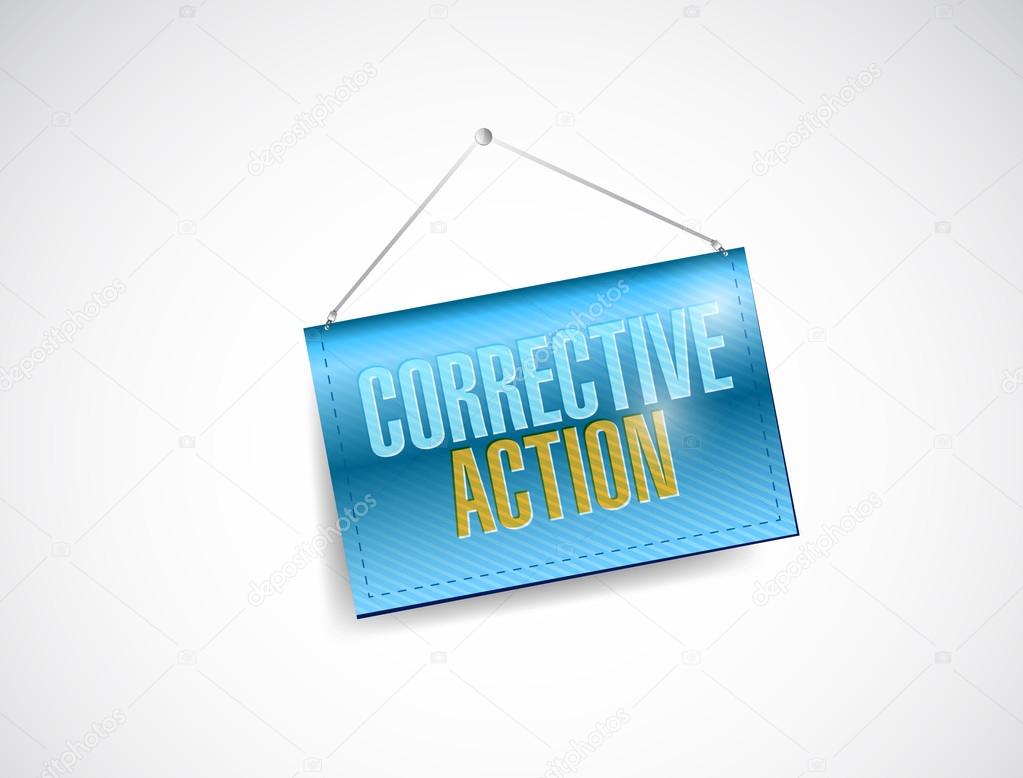 Corrective action hanging banner — Stock Photo © alexmillos #57494819