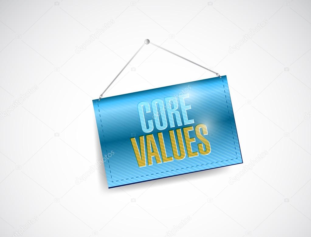 Core values hanging banner illustration Stock Photo by ©alexmillos 58358845