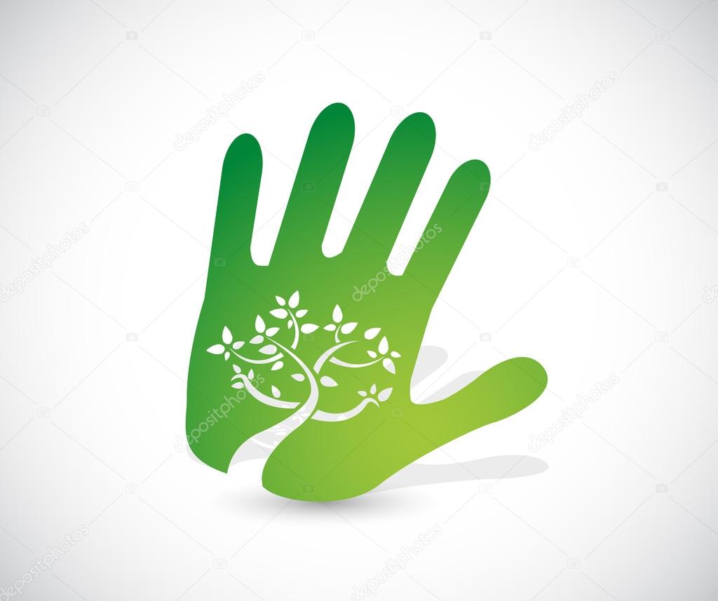 Green handprint illustration design Stock Photo by ©alexmillos 60854243