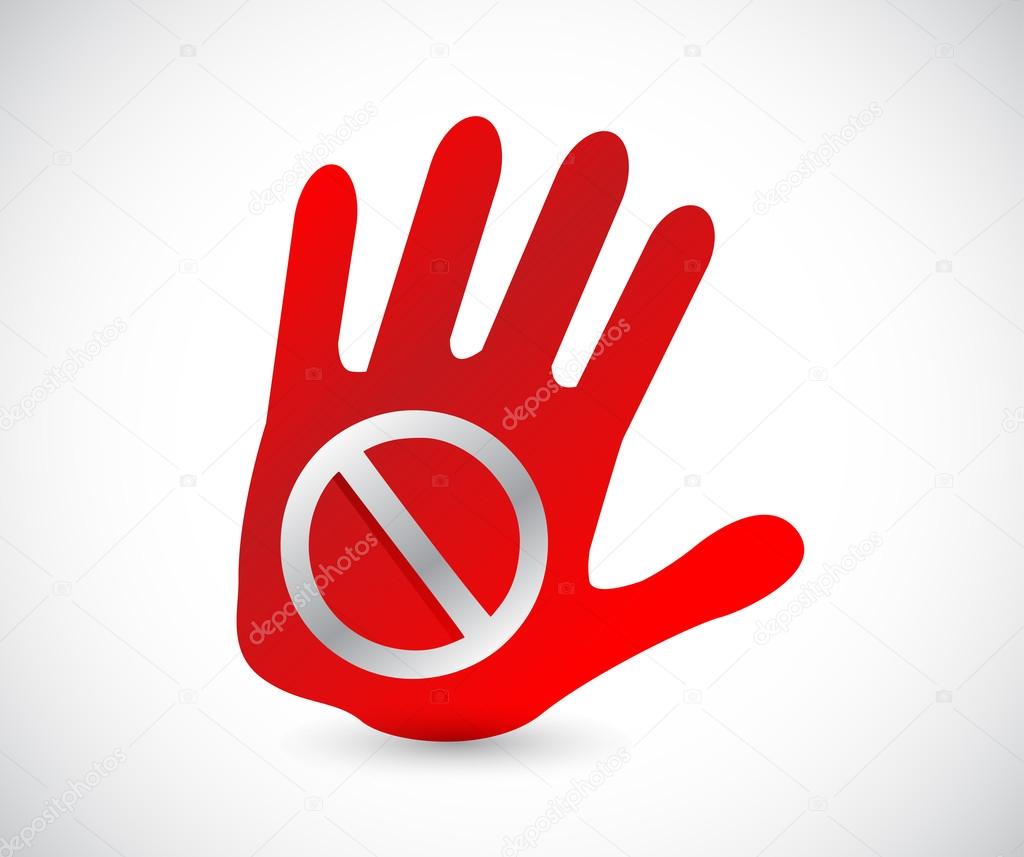 Do not sign on a handprint illustration — Stock Photo © alexmillos ...