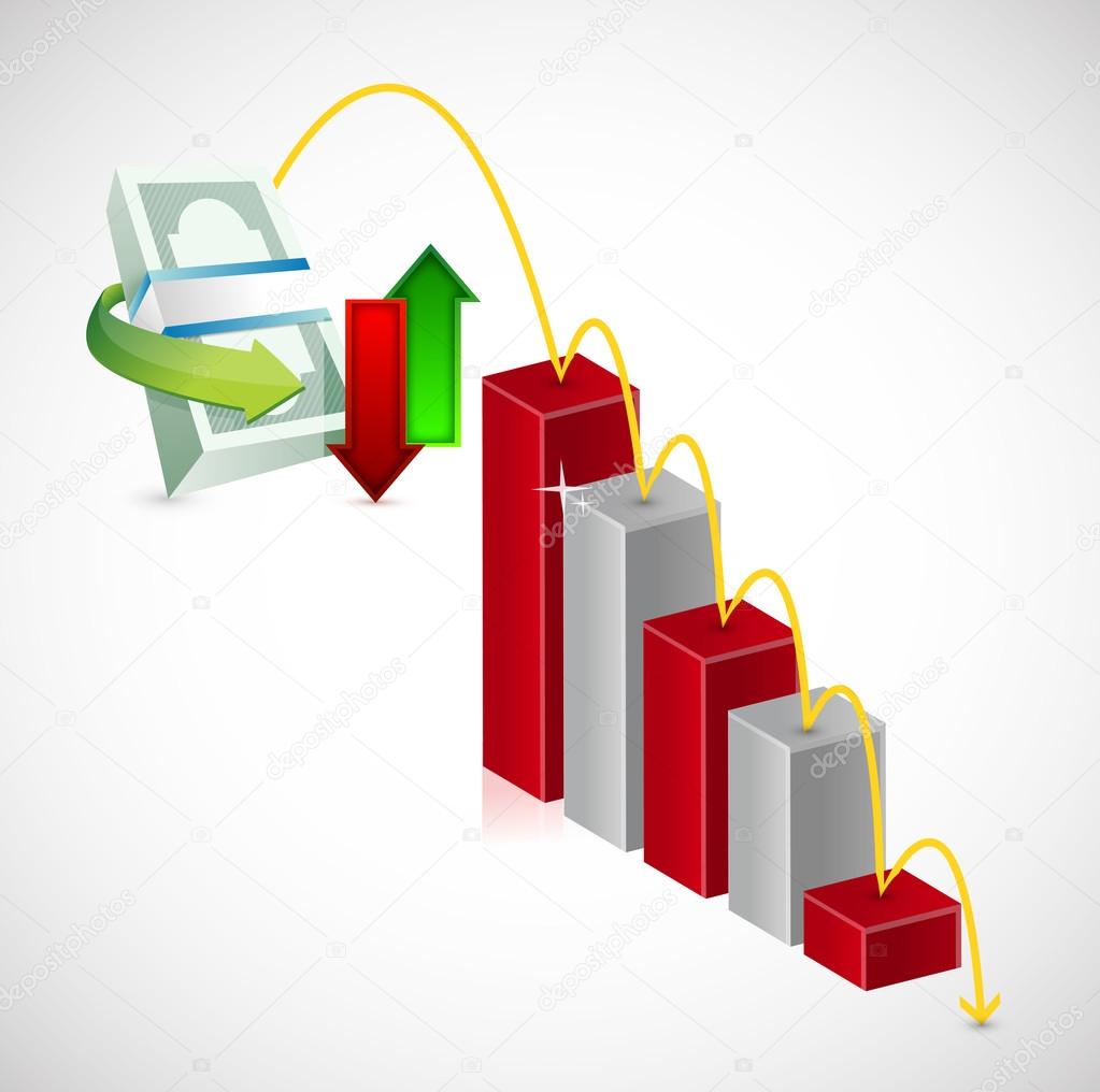 Falling money prices. business graph Stock Photo by ©alexmillos 61668677