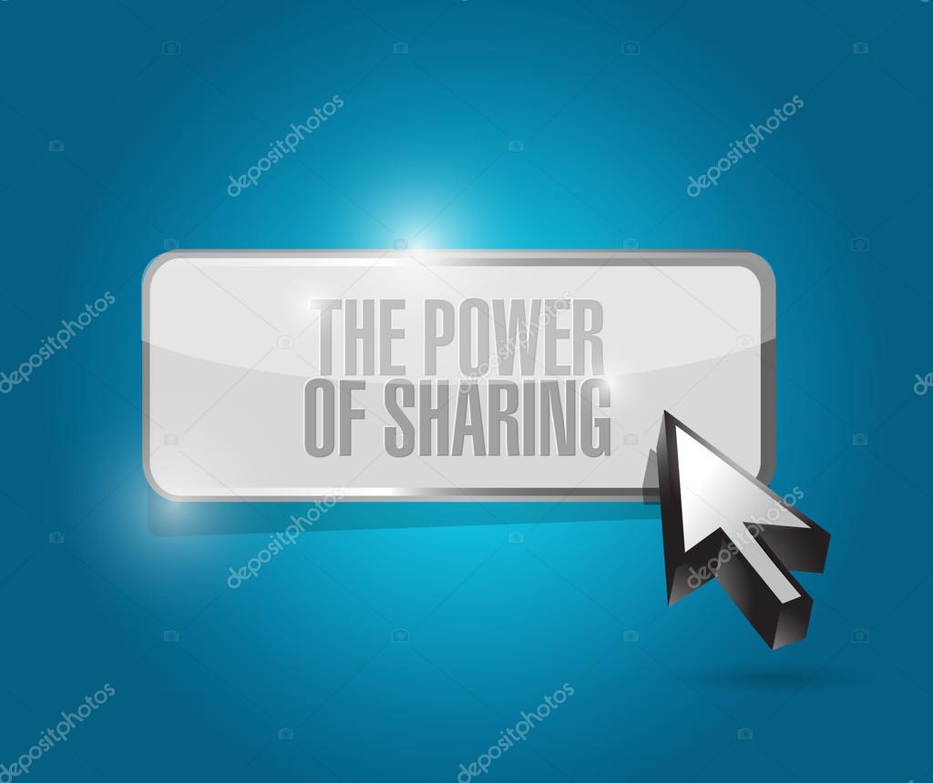 The power of sharing button illustration design Stock Photo by ...