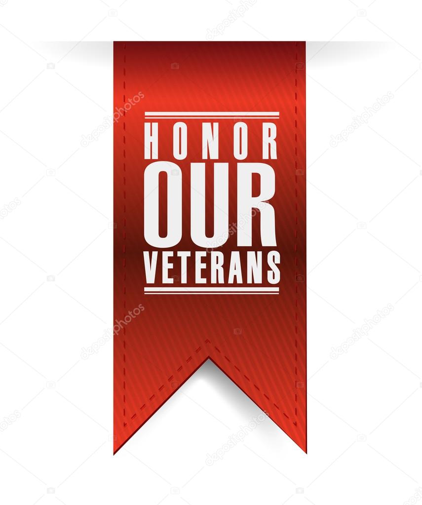 Honor our veterans hanging sign illustration — Stock Photo © alexmillos ...