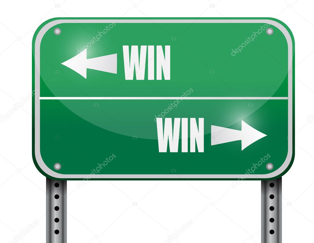 Win win road sign illustration design — Stock Photo © alexmillos #64787503