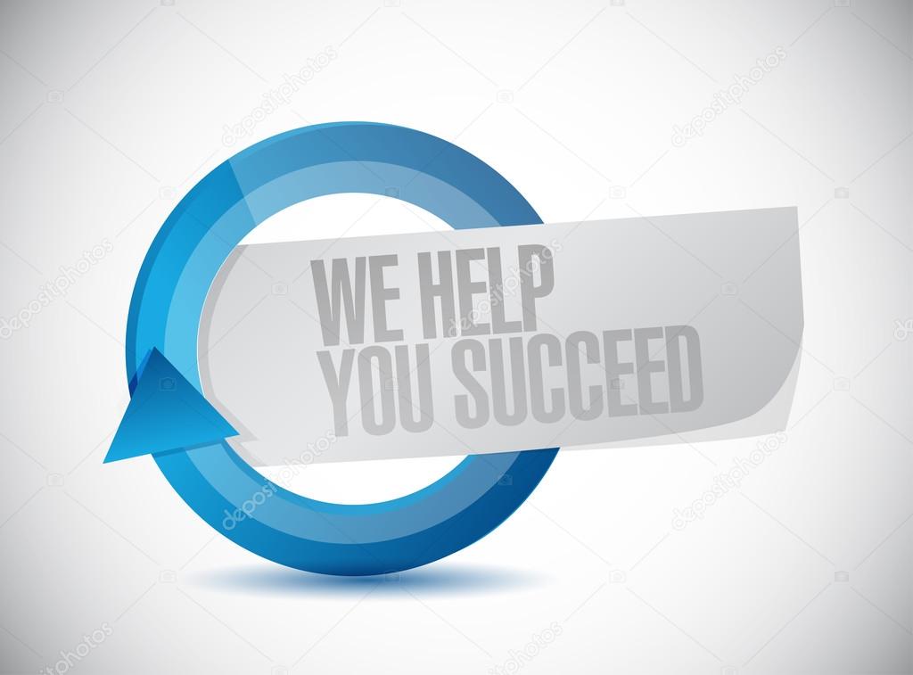 We help you succeed cycle sign illustration Stock Photo by ©alexmillos ...