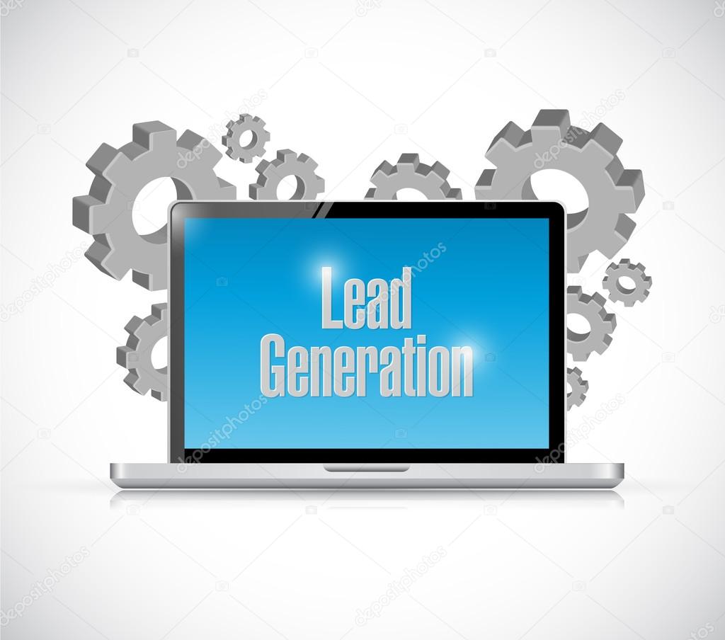 Lead generation computer gear illustration design — Stock Photo ...
