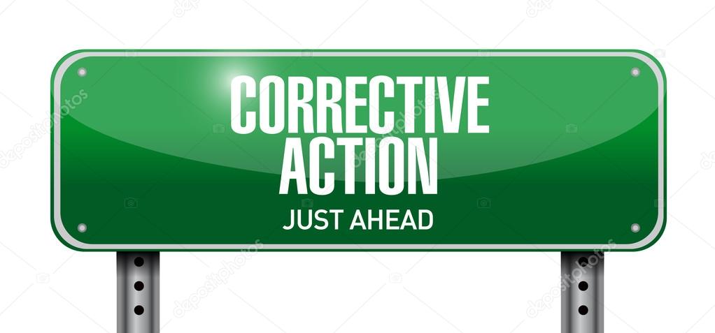 Corrective action street sign illustration — Stock Photo © alexmillos ...