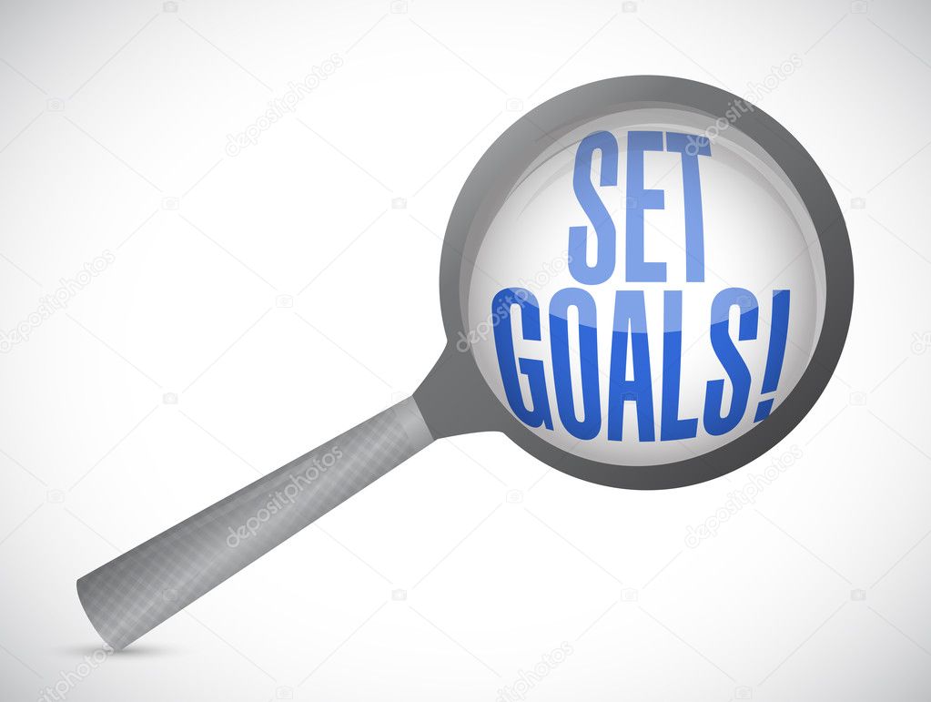 Set goals magnify glass sign concept — Stock Photo © alexmillos #69258017 Set goals magnify glass sign concept — Stock Photo © alexmillos #69258017