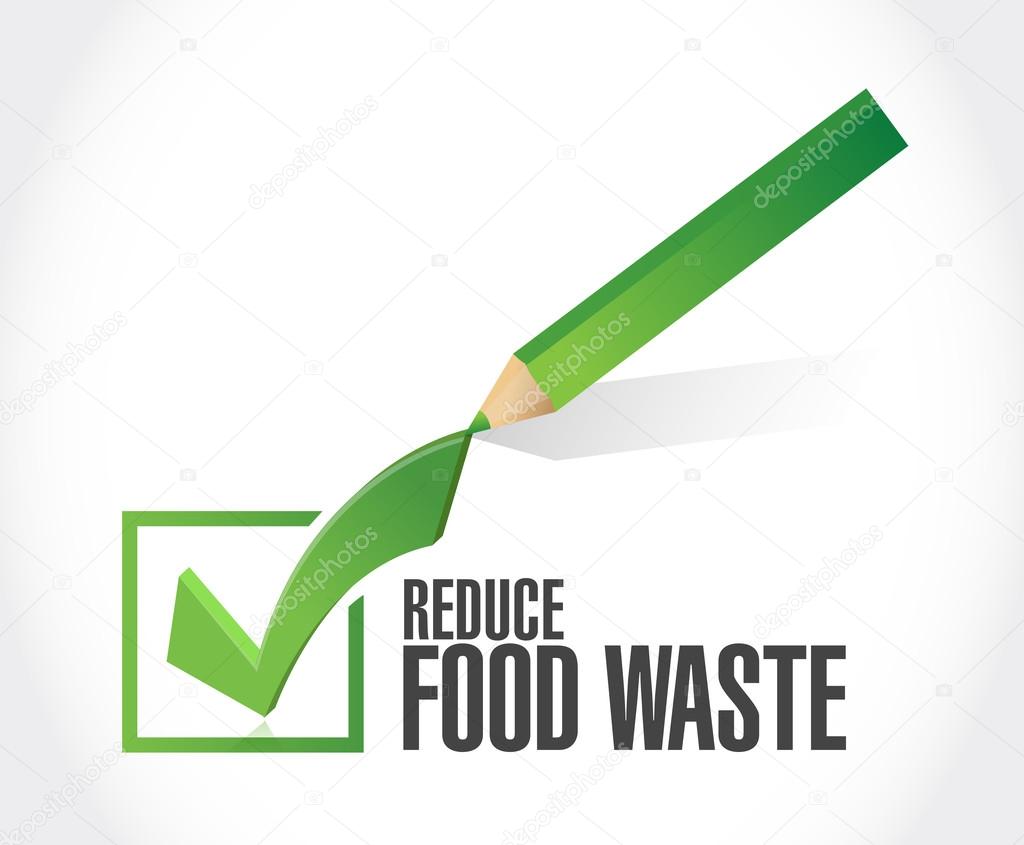 Reduce food waste check mark sign concept Stock Photo by ©alexmillos ...