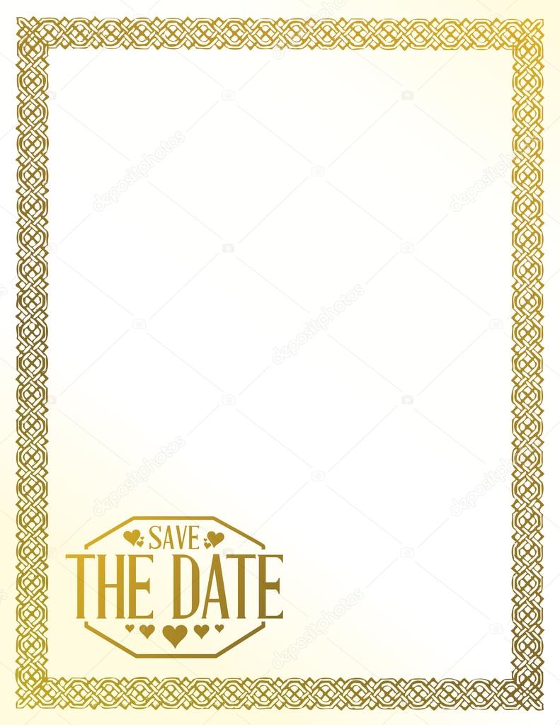 Save the date gold border background sign Stock Photo by ©alexmillos ...