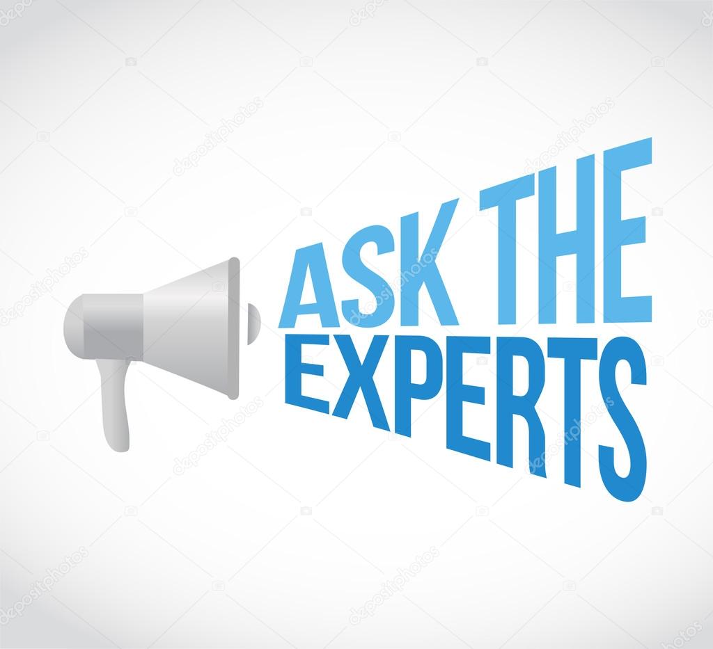 Ask the experts megaphone loudspeaker message — Stock Photo ...