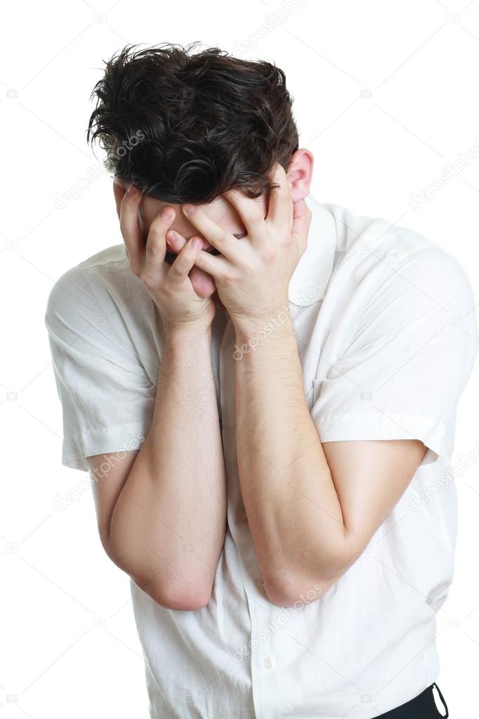 Man holding his head — Stock Photo © lenanet #119946512