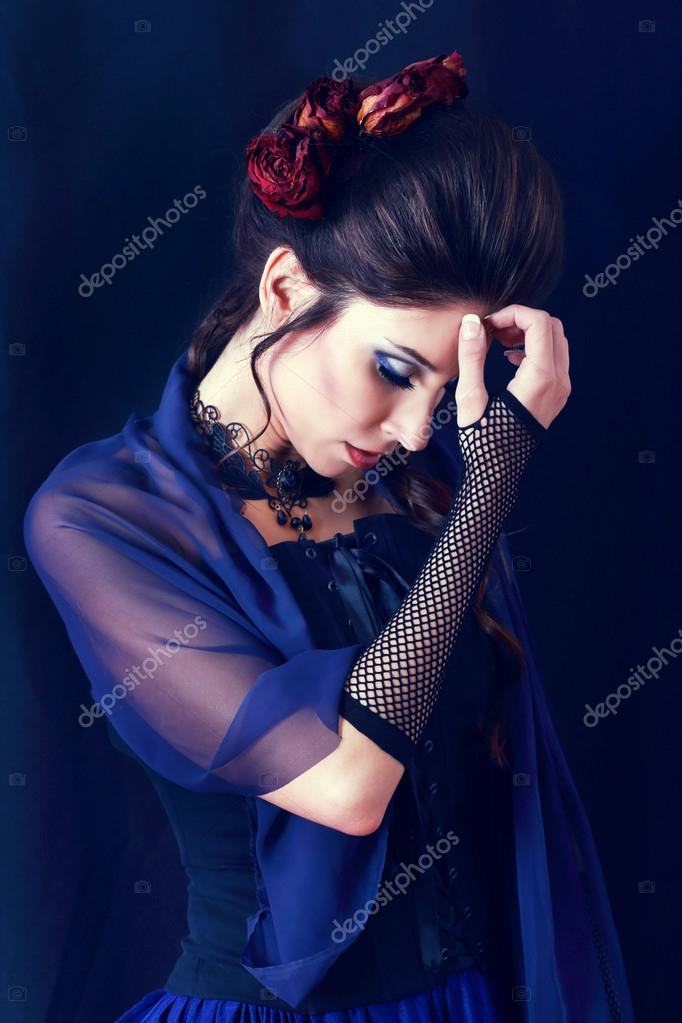 Vampire victorian style woman Stock Photo by ©lenanet 73904551
