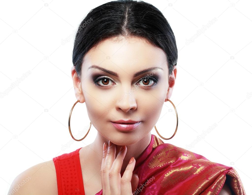 Indian woman face — Stock Photo © lenanet #73904845