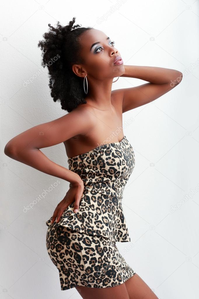 African american model posing Stock Photo by ©lenanet 75664137