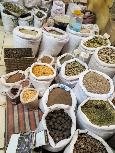 condiments, spices, herbs in bags and boxes put up for sale as a ...