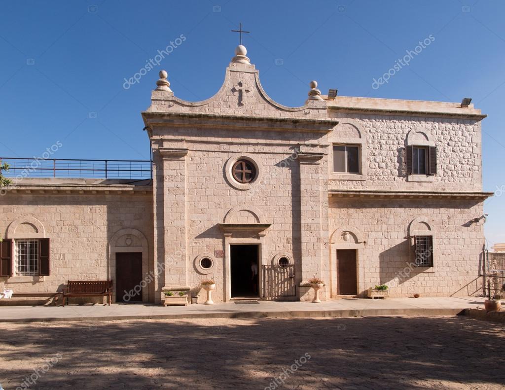 Muhraqa monastery on Mount Carmel l in the place of the prophet Stock ...
