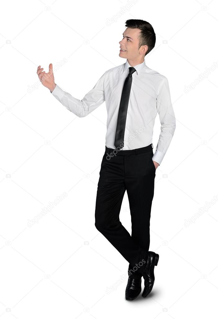 Business man presenting something — Stock Photo © fuzzbones #76285771 Business man presenting something — Stock Photo © fuzzbones #76285771