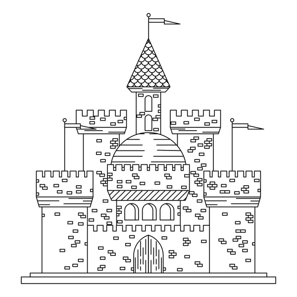 Fairytale royal thin line castle or palace building Stock Vector Image ...