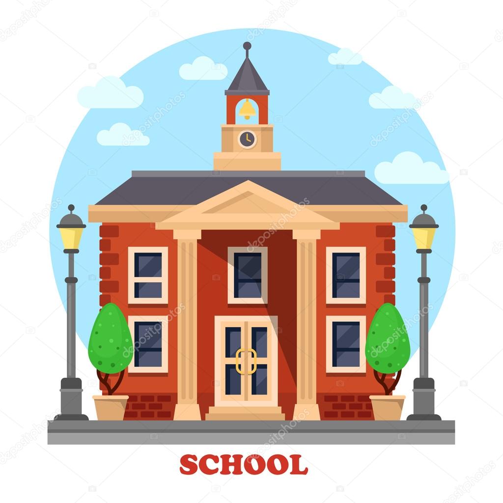 Middle School Building Cartoon