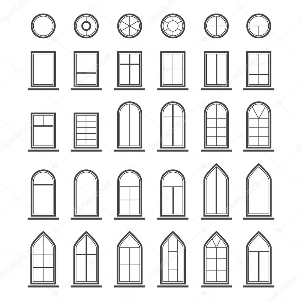 Different types of windows. Eps10 Stock Vector by ©cookamoto 69233175 Different types of windows. Eps10 Stock Vector by ©cookamoto 69233175