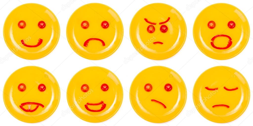 Collection of smiley faces made on plate — Stock Photo © erierika #81174196