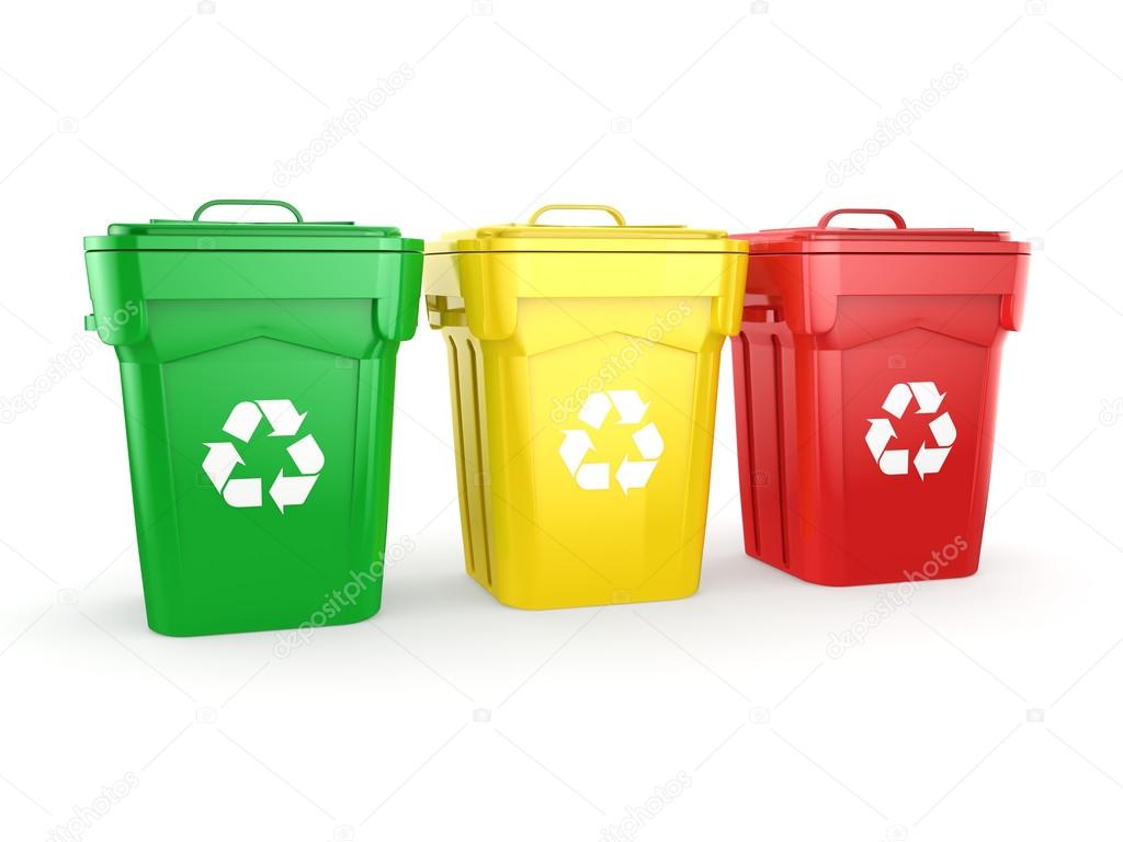 Representación 3D Cubos de reciclaje multicolor: fotografía de stock © apopium #119312780 ...