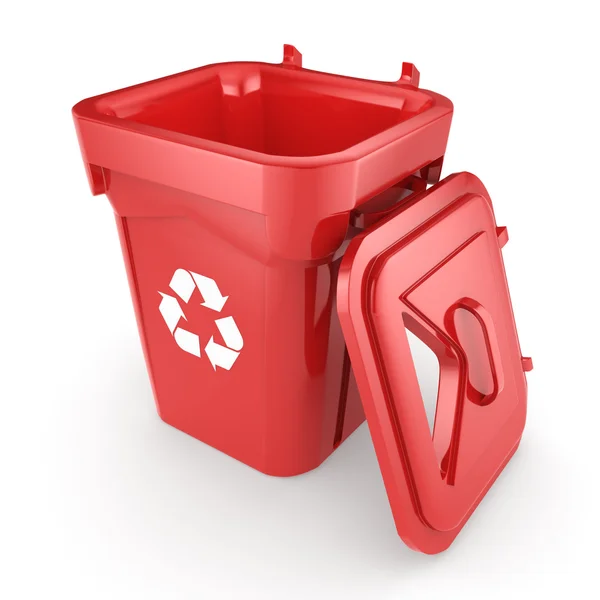 Representación 3D Papelera de reciclaje roja — Foto de stock #125973876 © apopium