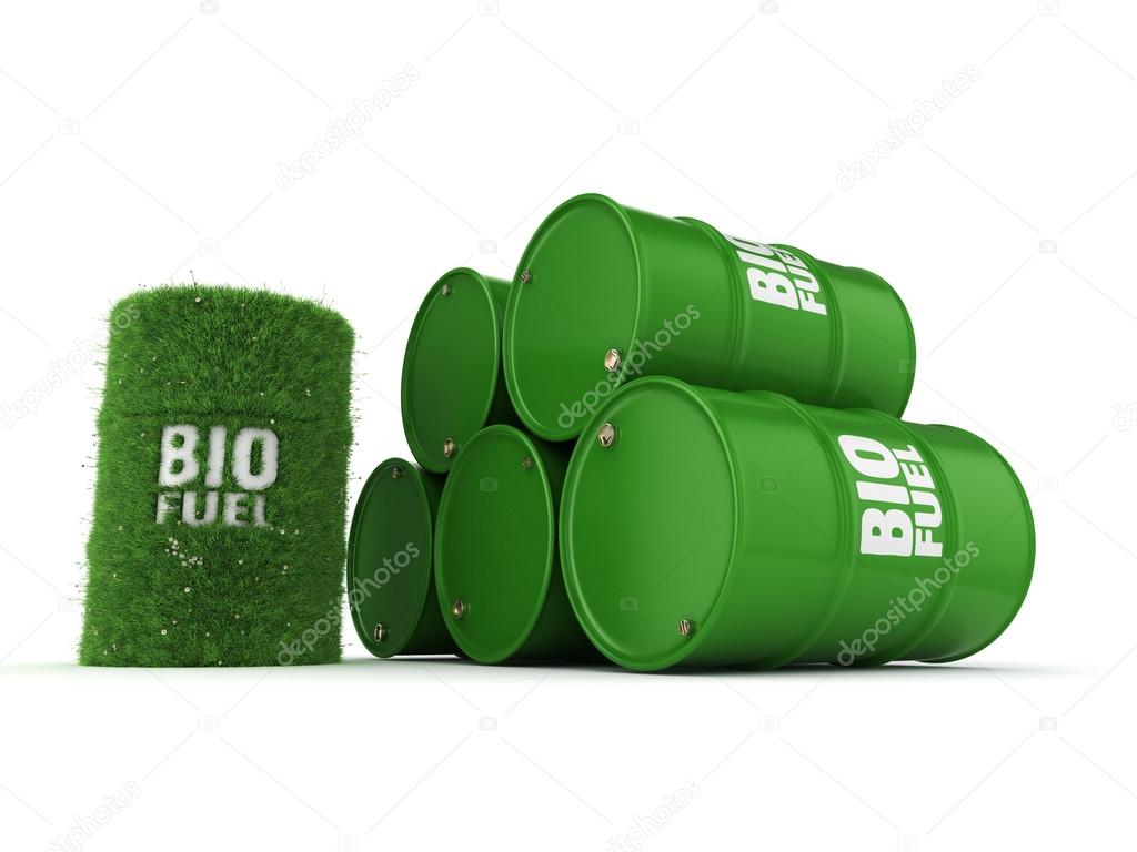 3D rendering barrels of biofuels — Stock Photo © apopium #120027954