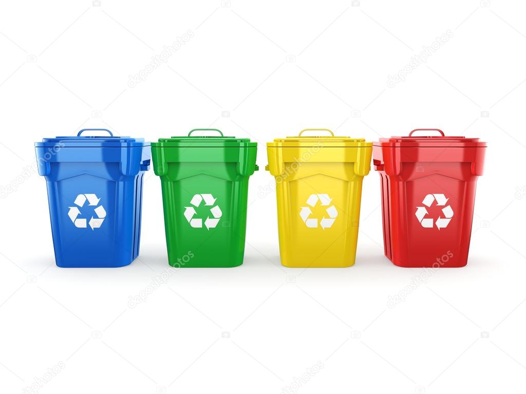 3D rendering Multicolor Recycling Bins Stock Photo by ©apopium 120146518