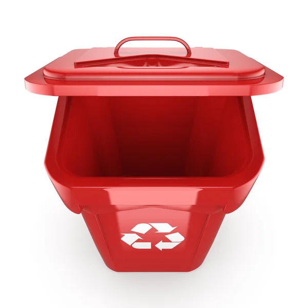 Representación 3D Papelera de reciclaje roja — Foto de stock #125973876 © apopium
