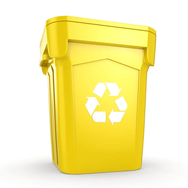 3D rendering Yellow Recycling Bin — Stock Photo © apopium #125976106