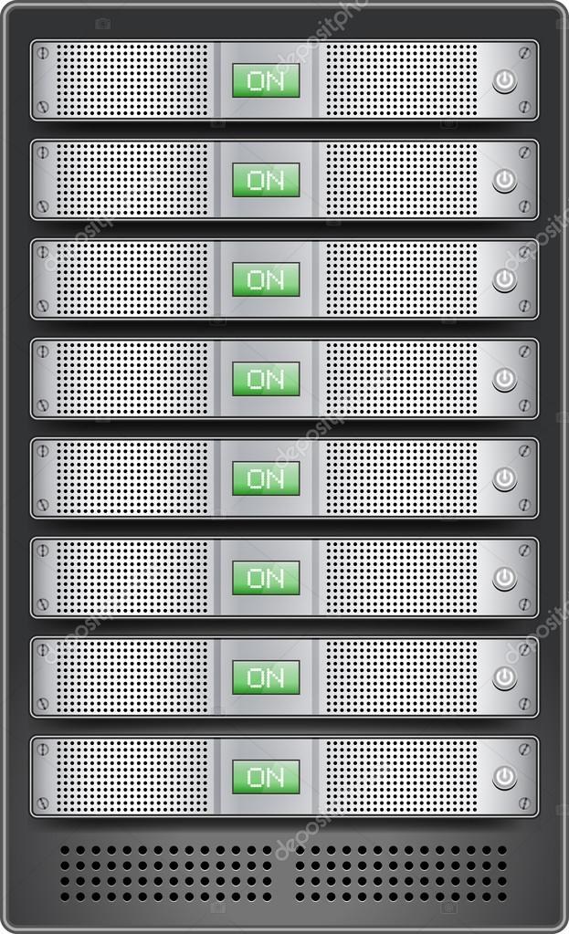 Servery v nainstalovaných v regálu Stock Vector od © gorgrigo 114353758