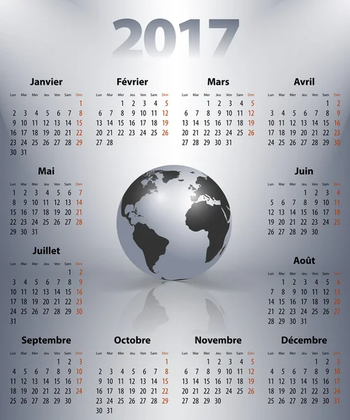 French Calendar grid for 2018. MF Stock Vector by ©gorgrigo 171064762