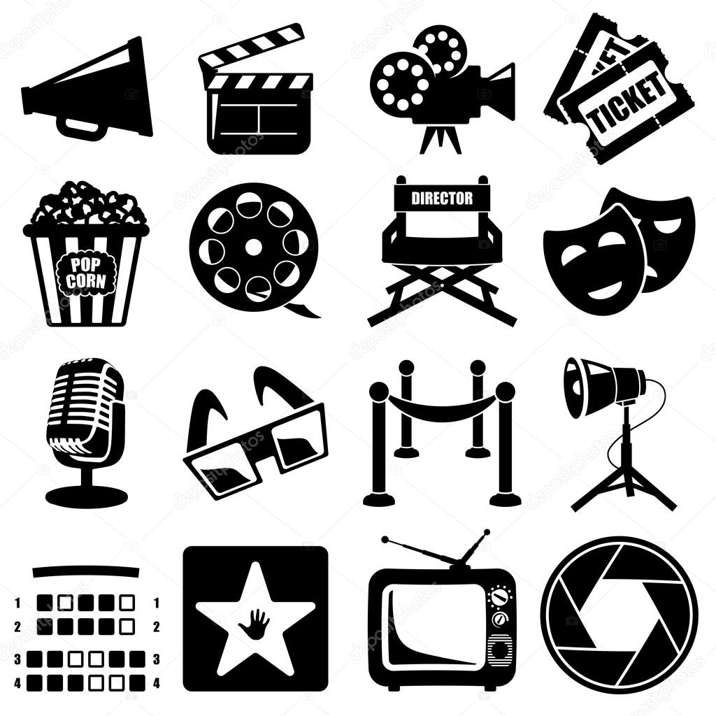 Set de iconos de cine vectorial Vector de stock por ©strejman 60658887