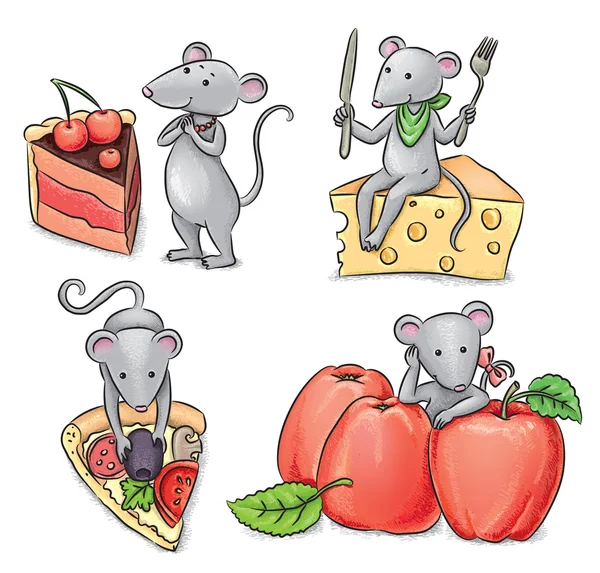 Mouse with cheese Stock Vectors, Royalty Free Mouse with cheese ...