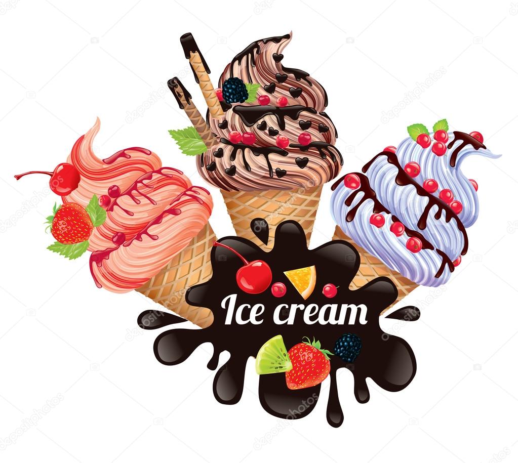 Tres helados Vector de stock #77575856 de ©pinkkoala