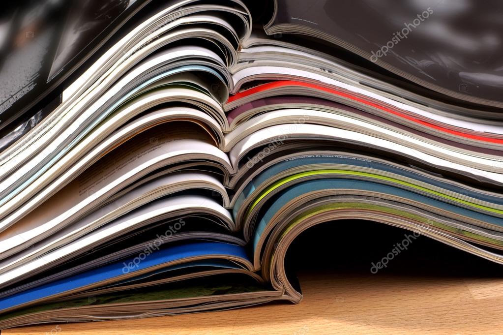 Pile of magazines on table — Stock Photo © Dmitry_Tsvetkov #106018090