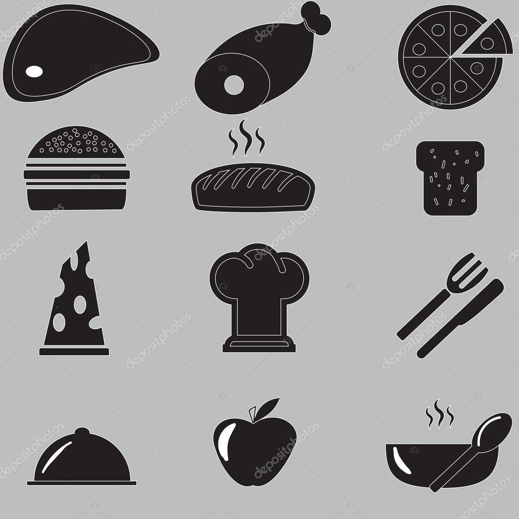 Iconos de comida. Negro Vector de stock #74901551 de ©loginovVados