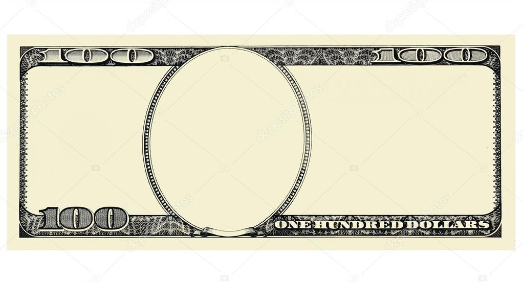 100 Dollar Bill Front with copyspace, isolated for design — Stock Photo ...