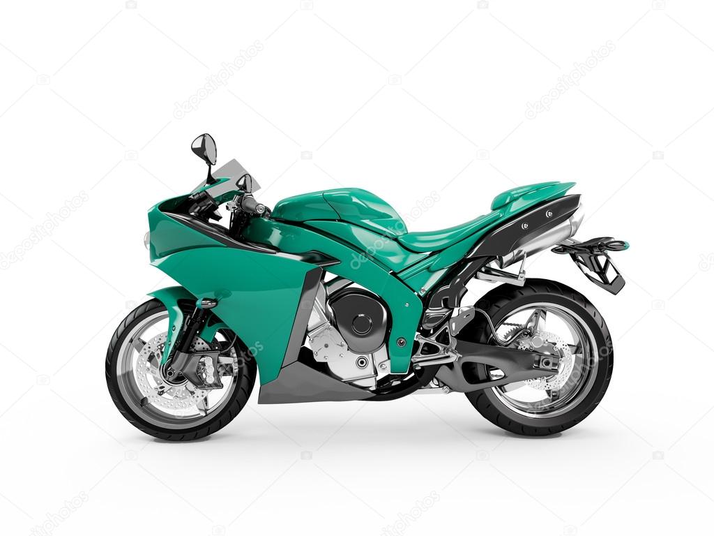 Turquoise And White Motorcycle