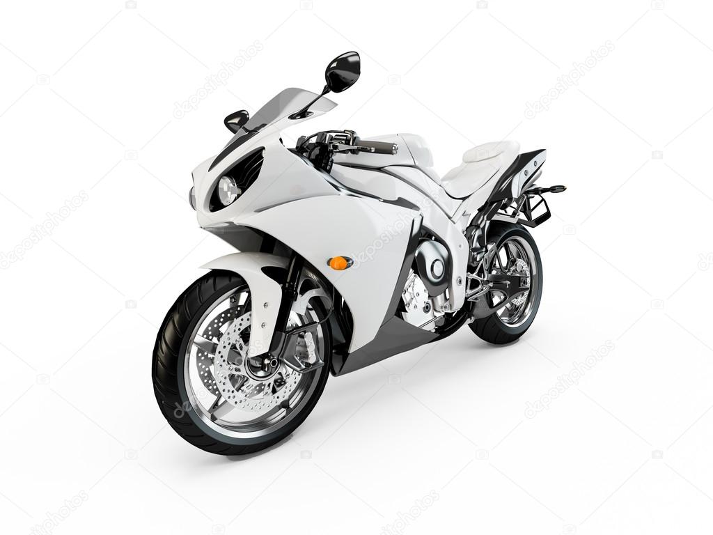 White motorcycle isolated on a white background Stock Photo by ...