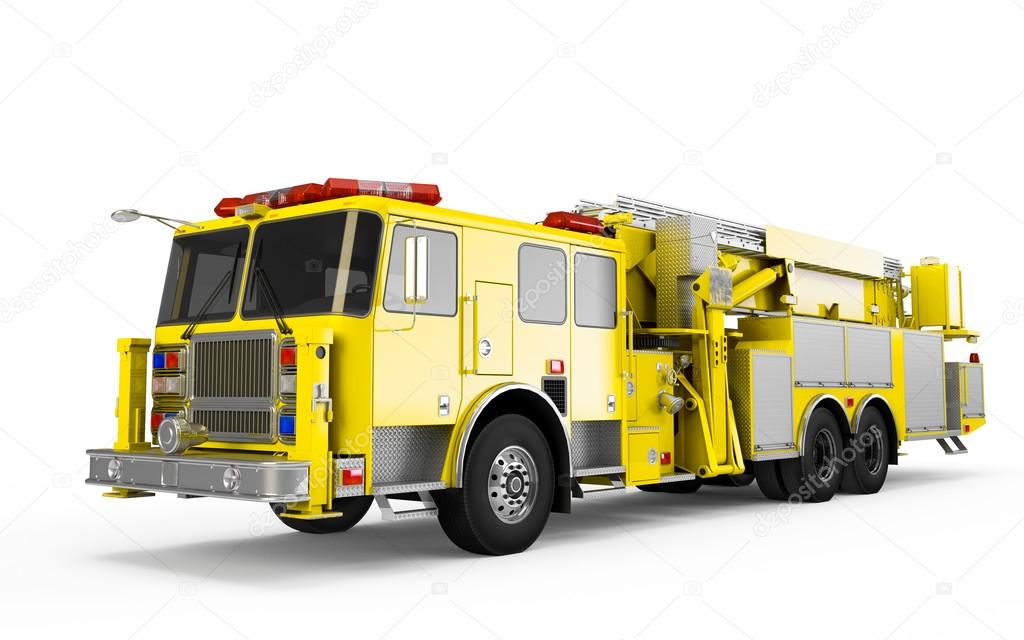 Yellow Firetruck perspective front view — Stock Photo © vahekatrjyan ...