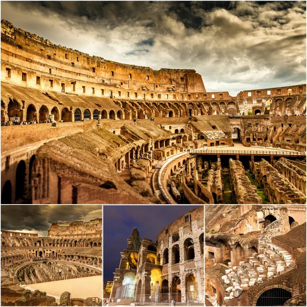 Collage de Roma, Coliseo. Fotos tomadas en Roma, Italia — Foto ...