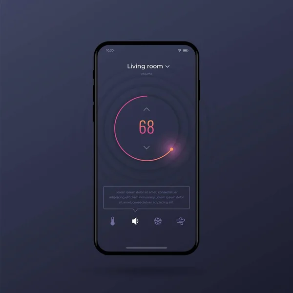 Dashboard UI and UX Kit. Control center design. Temperature control in ...