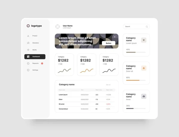 Wireframes screens. Dashboard UI and UX Kit design. Stock Vector by ...