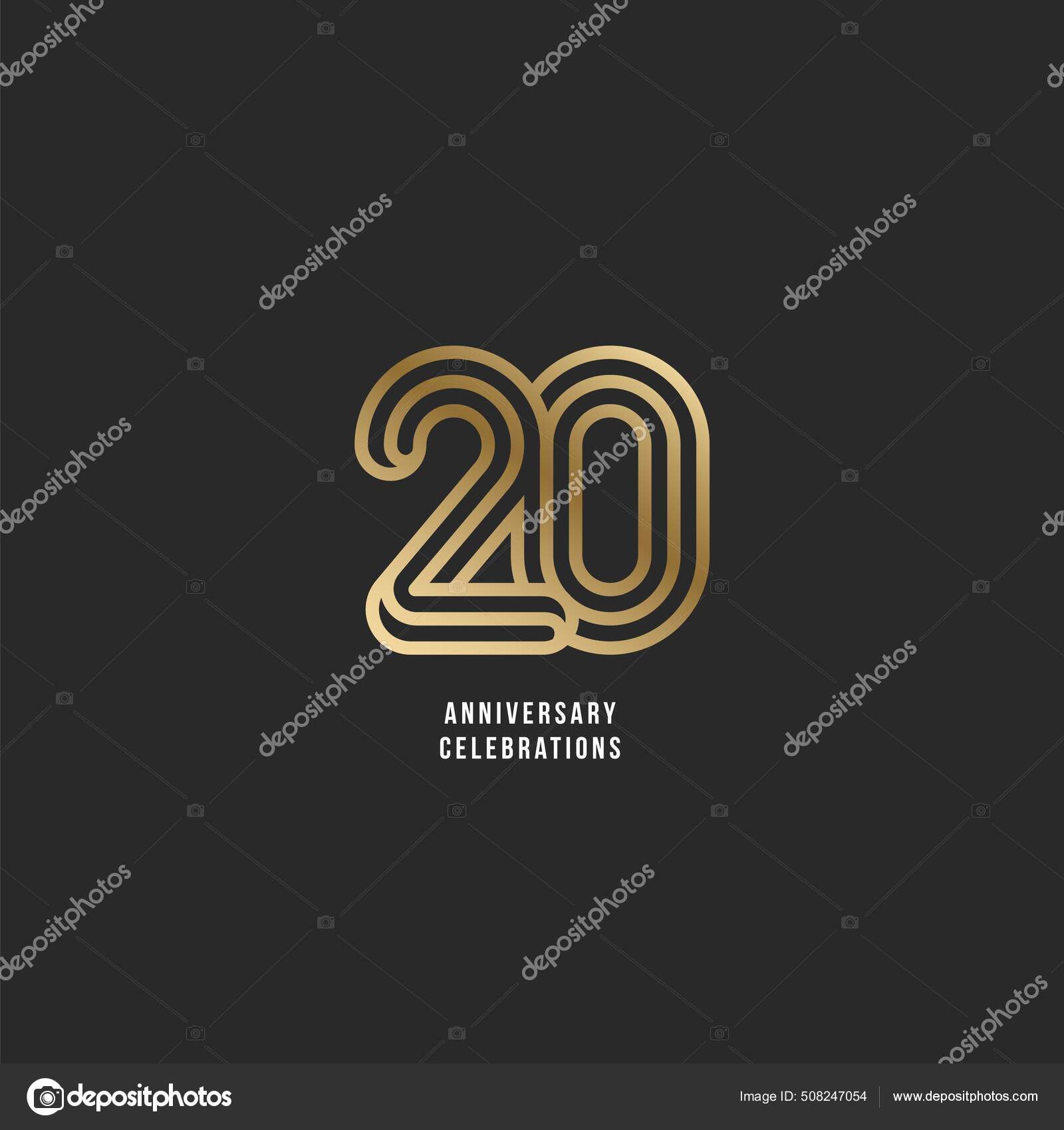 20 years anniversary sign isolated for celebration event. Stock Vector ...